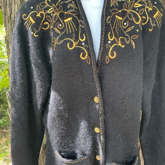 Sweaters | Vtg Ib Diffusion Embroidered Beaded Sweater 9s Sweater With ...